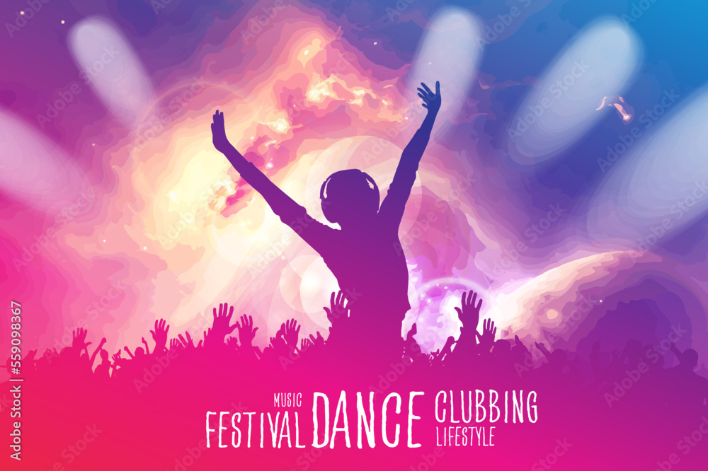 Party background with dancing people - vector illustration Stock Vector ...