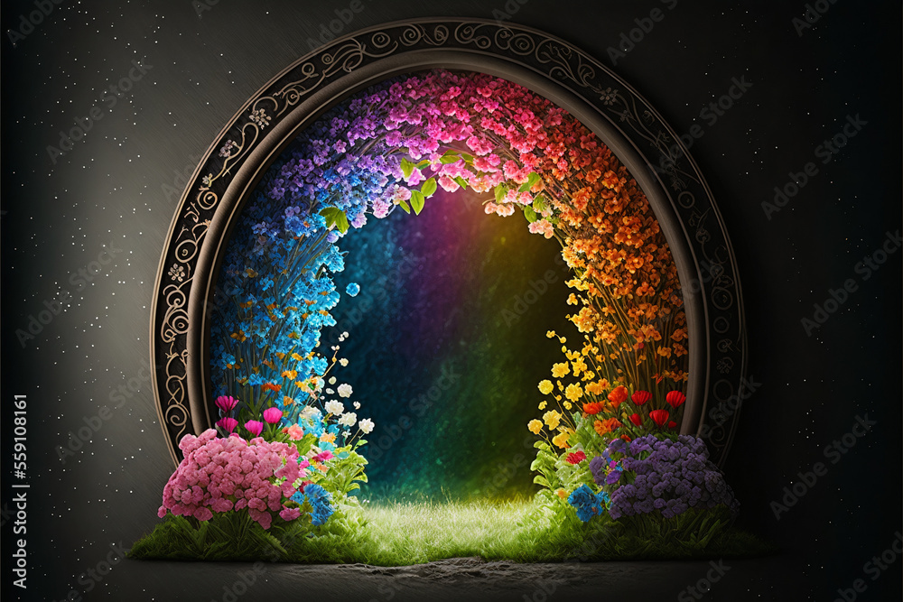 Experience the Magic of a Fantasy Garden with a Colorful Rainbow ...
