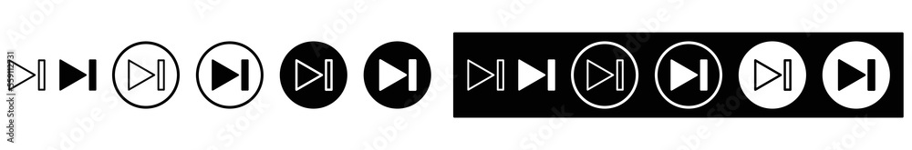 next button icon set simple. style symbol for app and web, vector ...