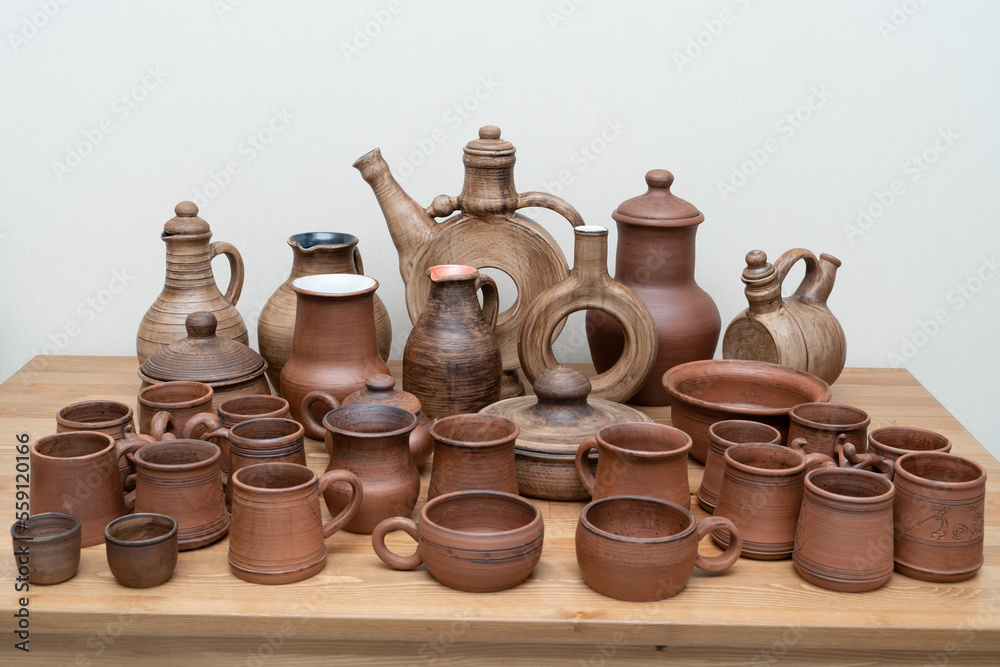 Ceramics, a ceramic product made with their own hands on a potter's ...