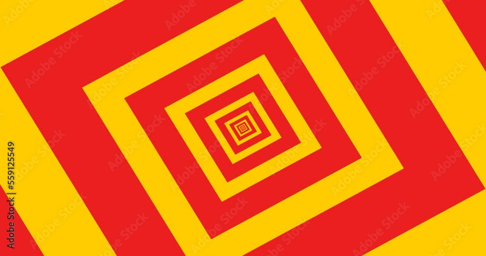 Animated red yellow square line pattern background animation expanding ...