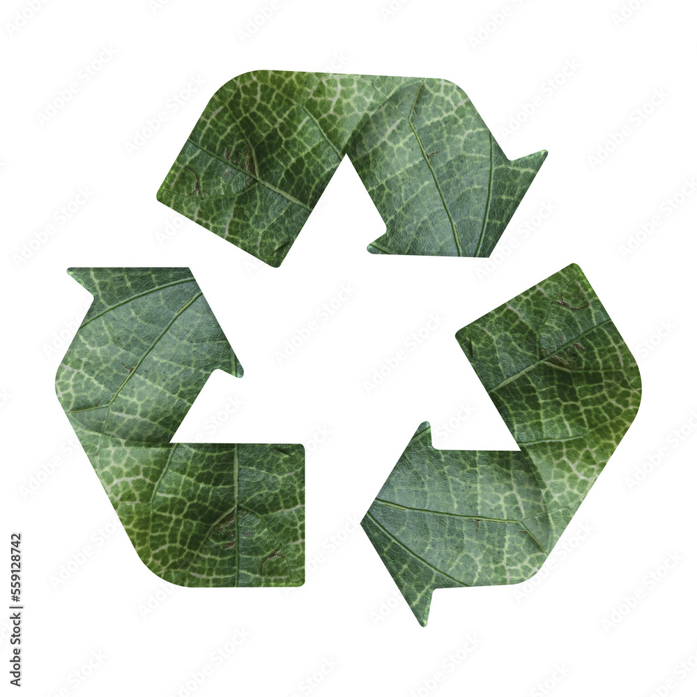 Green leaf recycle symbol isolated on transparent background - PNG ...