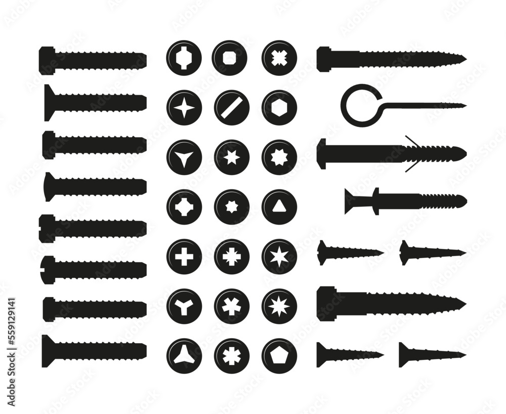 Screw And Nut Outline Stock Vector Art More Images Of