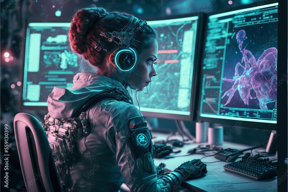 Businessman analyzing and visualizing complex data set up holographic ...