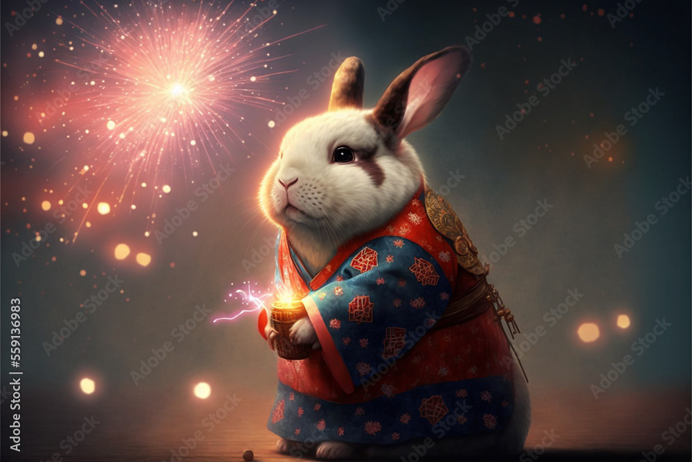 Illustrations for Chine new year - year of the rabbit - Created with ...