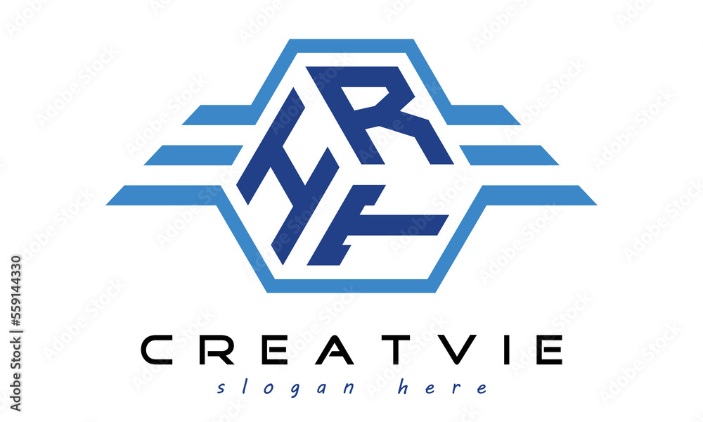 HRT three-letter geometric shape logo design vector template, isolated ...