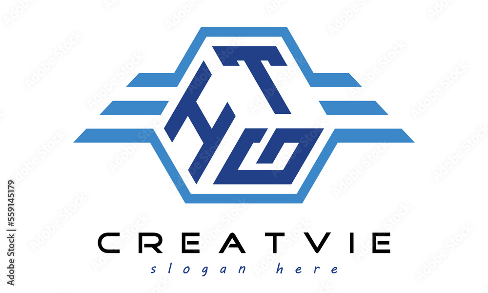 HTG three-letter geometric shape logo design vector template, isolated ...
