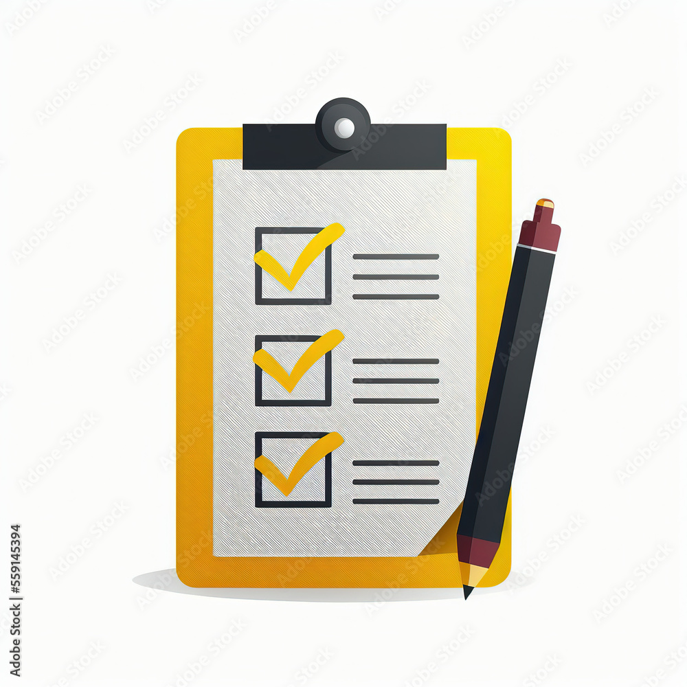 Safety checklist and inspection blank form on white background ...