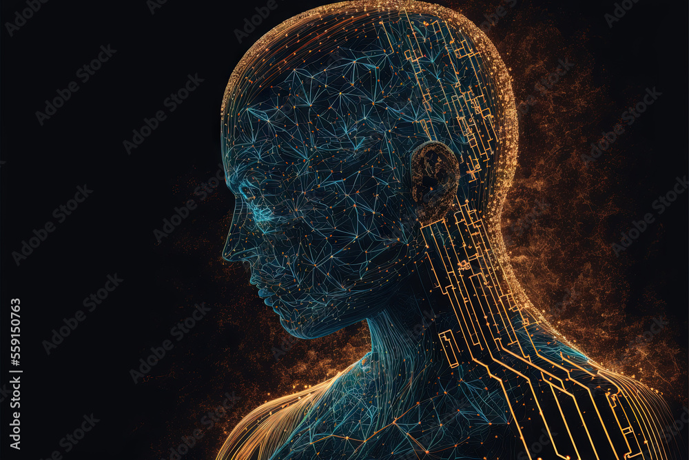 Artificial intelligence. Robot mind. Technology and engineering concept ...