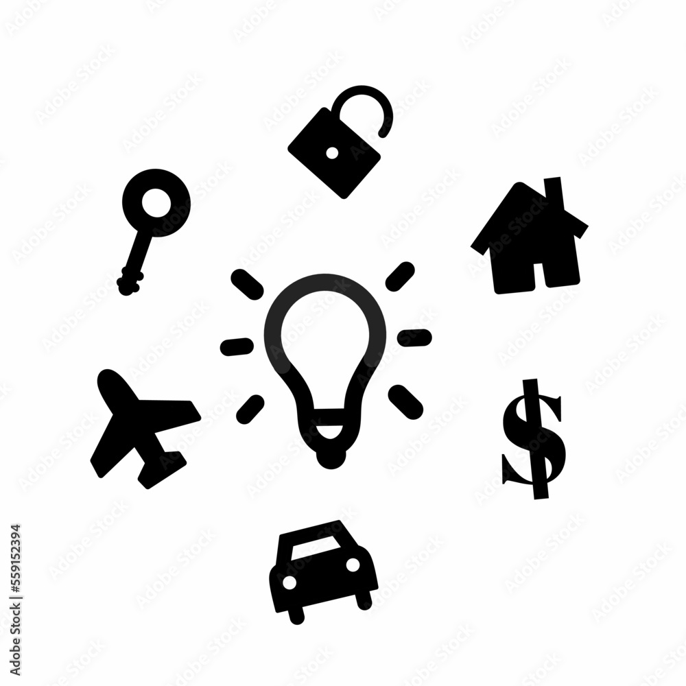 Insurance concept. with new ideas Stock Vector | Adobe Stock
