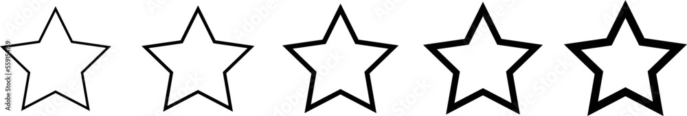 star icon from thin to thick sign with transparent background. vector ...
