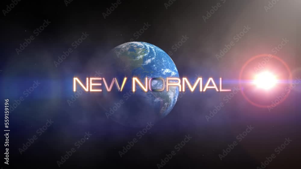 NEW NORMAL Cinematic Trailer Title Loop. 4K 3D render seamless loop ...