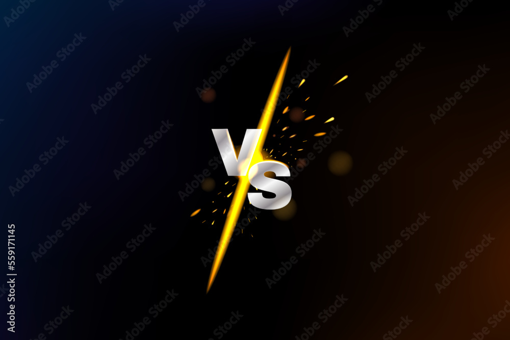 Fire vs icon. Boxing versus. Light V and S letters for sport team ...