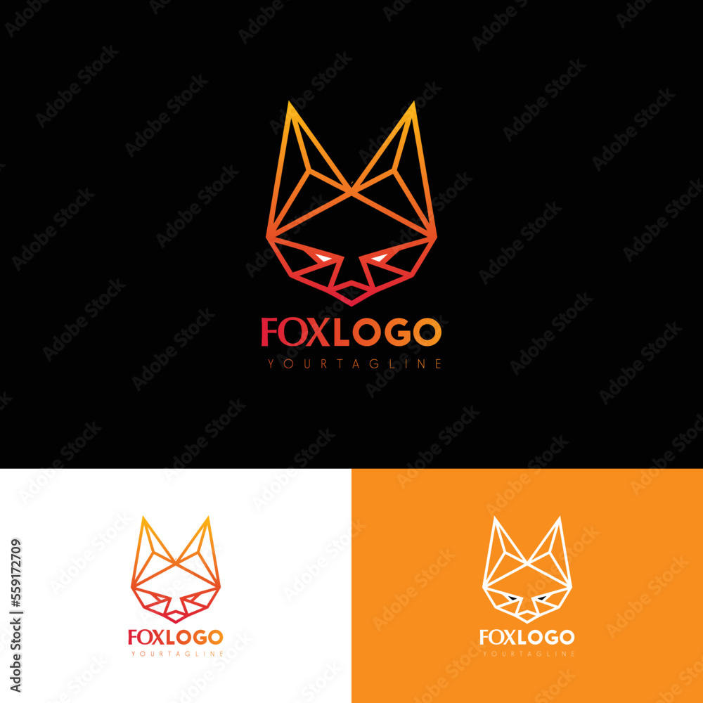 Vector abstract fox logo elements. Simple and clean style Stock Vector ...