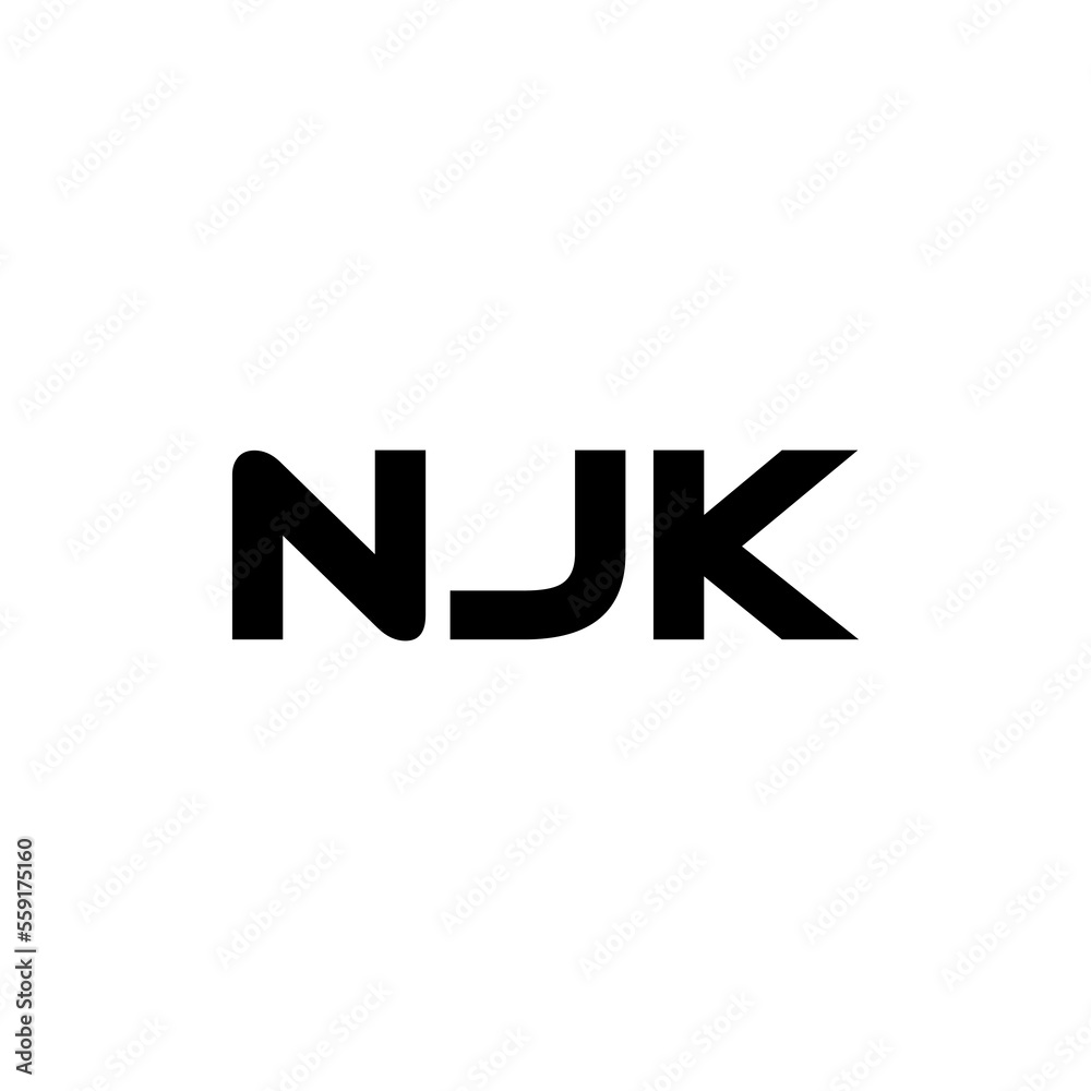 NJK letter logo design with white background in illustrator, vector ...