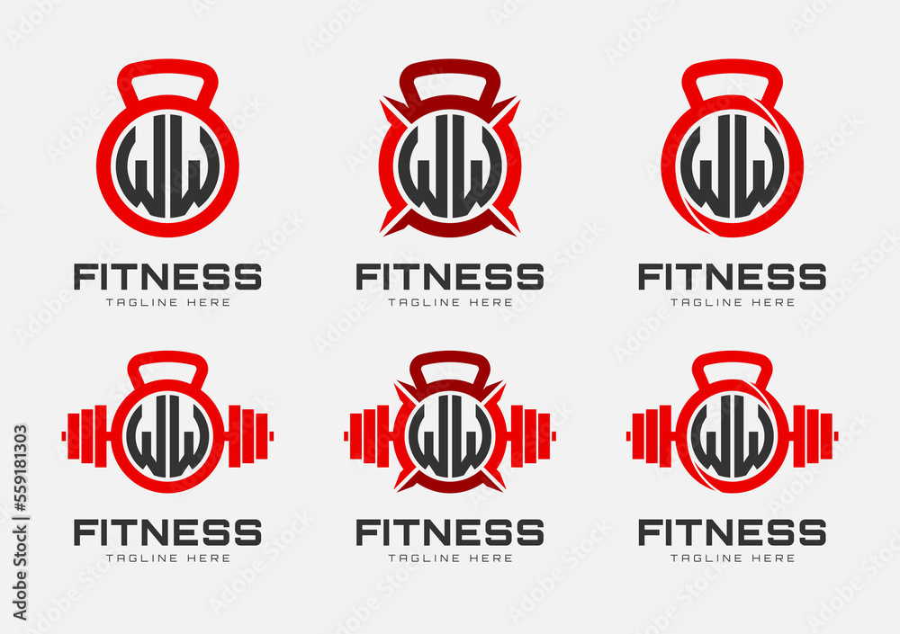 Monogram W letter gym. Perfect for gym center and physical fitness ...