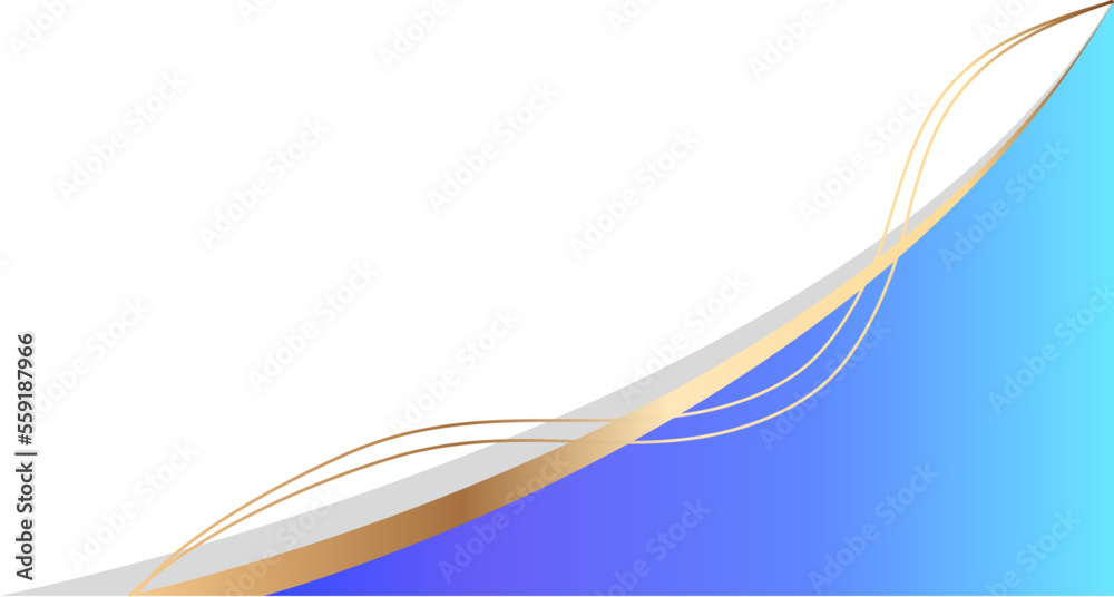 Blue curved gradient gold border header and footer Stock Vector | Adobe ...