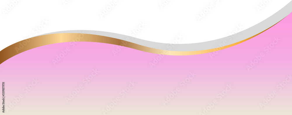Pink curved gradient gold border header and footer Stock Vector | Adobe ...