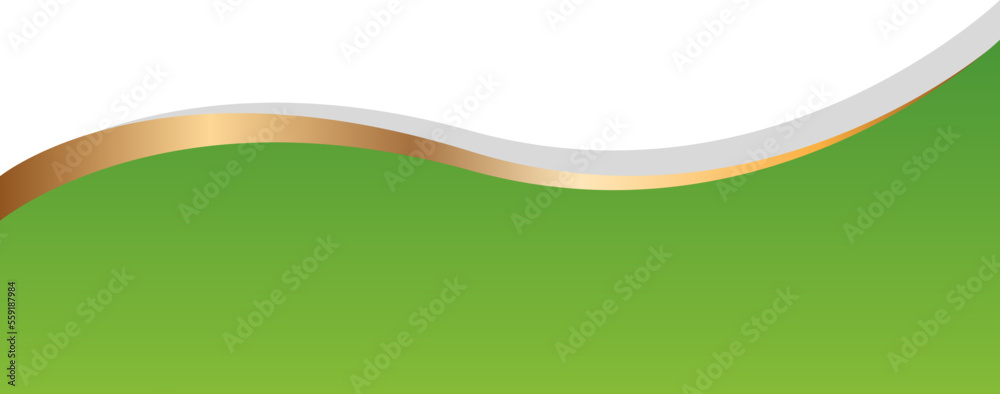 Green curved gradient gold border header and footer Stock Vector ...