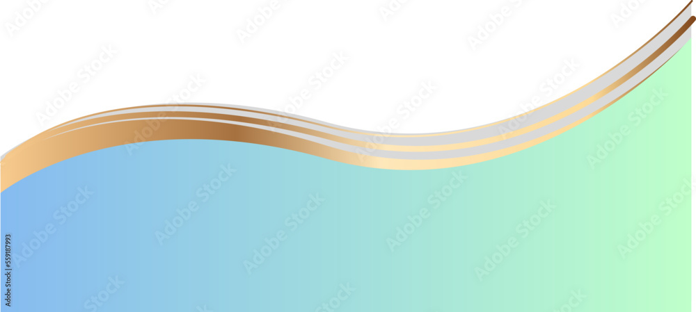 Green curved gradient gold border header and footer Stock Vector ...