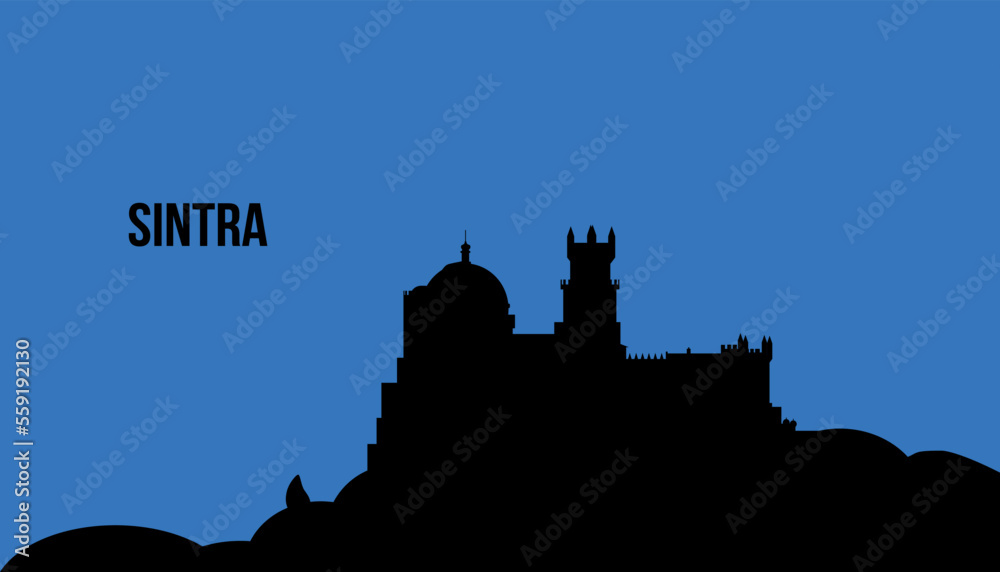 Vecteur Stock Sintra Portugal skyline silhouette vector illustration ...