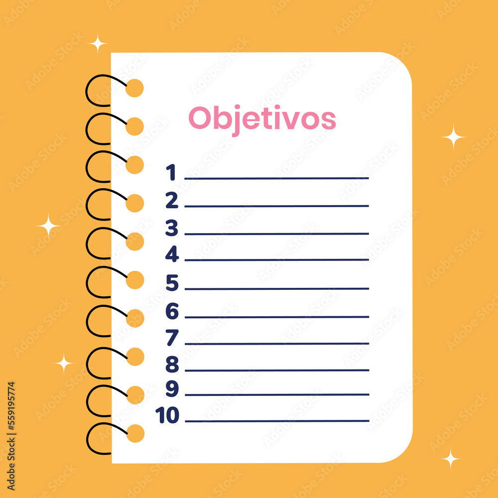 libreta con objetivos Stock Vector | Adobe Stock