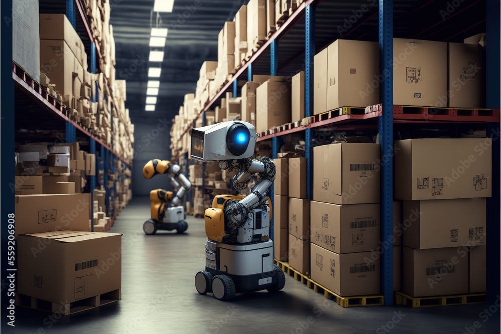 Warehouse worker replaced by a robot, ai labour market, robot labor ...