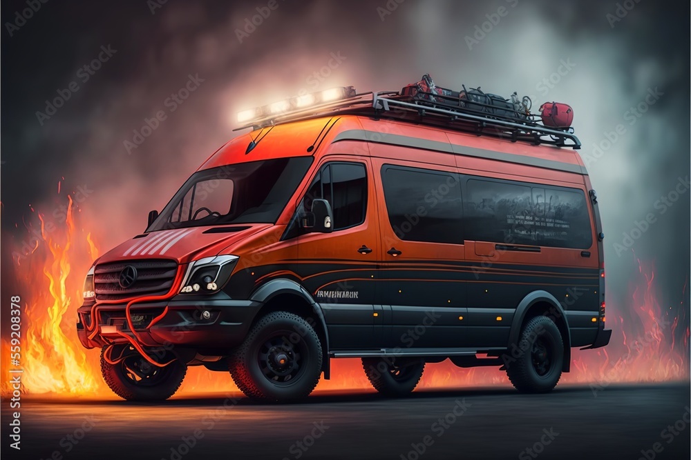 Firefighting vehicles that put out fires and save lives- van Stock ...