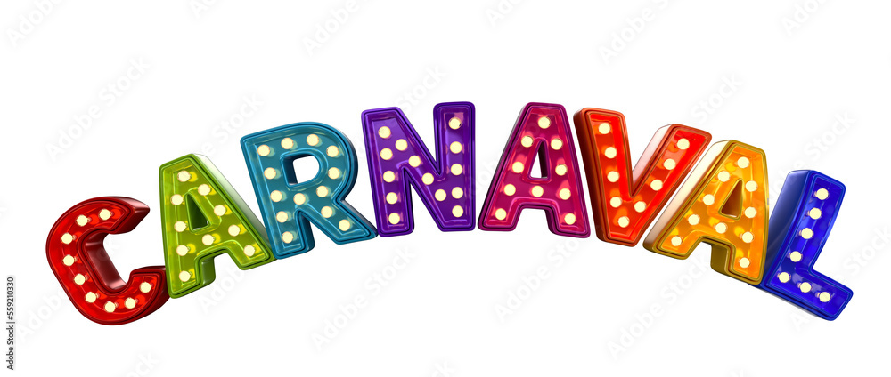 3d render carnival logo with realistic texture Stock Illustration ...