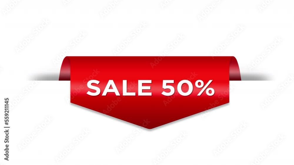 Sale 50% Tag Animated for Marketing,Red Sale 50% Tag Animated for ...