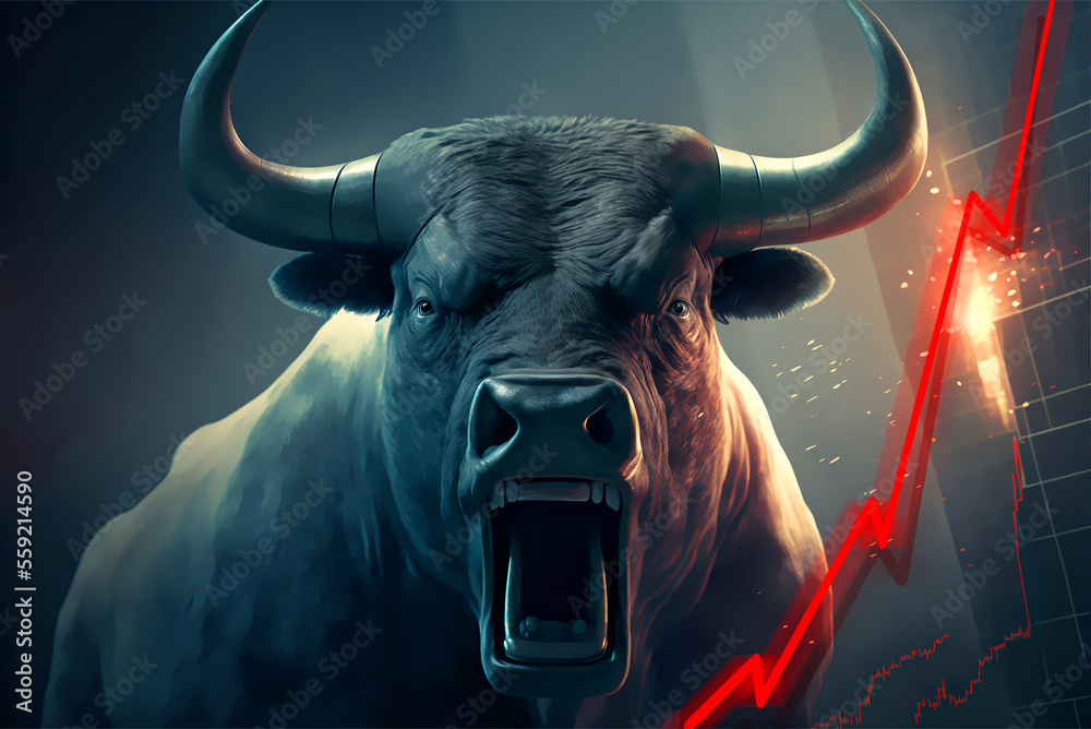 An aggressive bull sends the stock market rallying and indices climbing ...