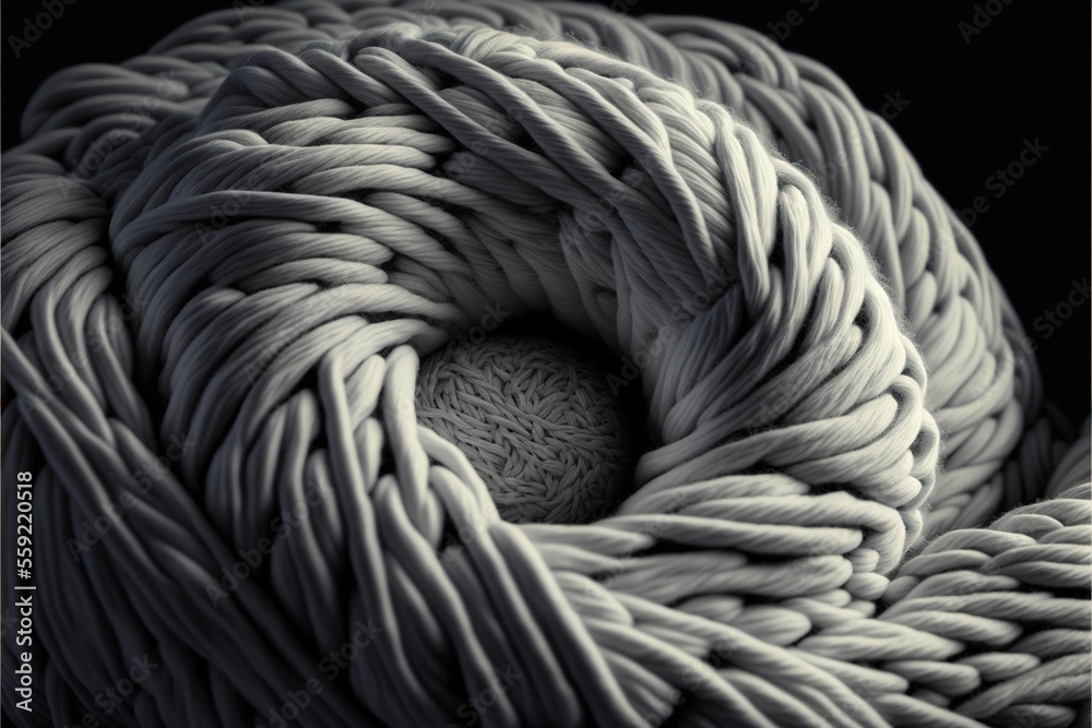 a rope is shown in black and white with a black background and a square ...