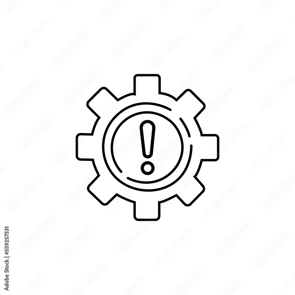 thin line failure icon with broken operational process. concept of ...