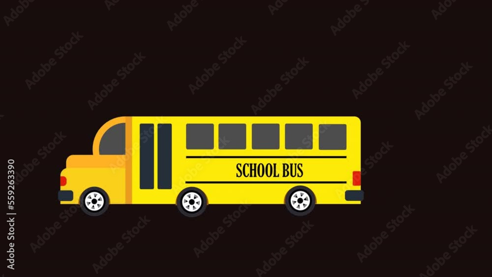 Vídeo do Stock: School bus pick up students from school on Alpha ...