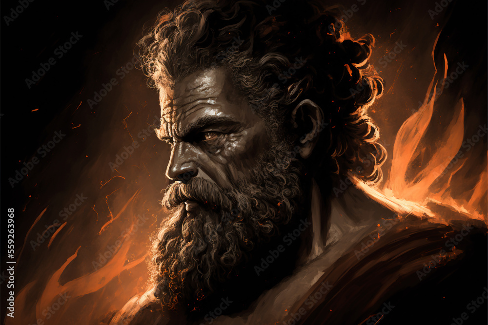 Hephaestus, god of fire in Greek mythology. Vulcan in roman mythology ... Hephaestus, god of fire in Greek mythology. Vulcan in roman mythology ...