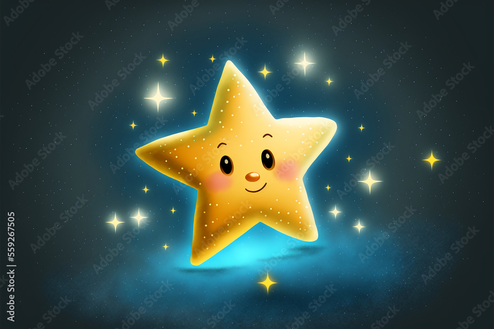 Twinkle little star illustration for design or kids. Generative AI. Stock Illustration | Adobe Stock