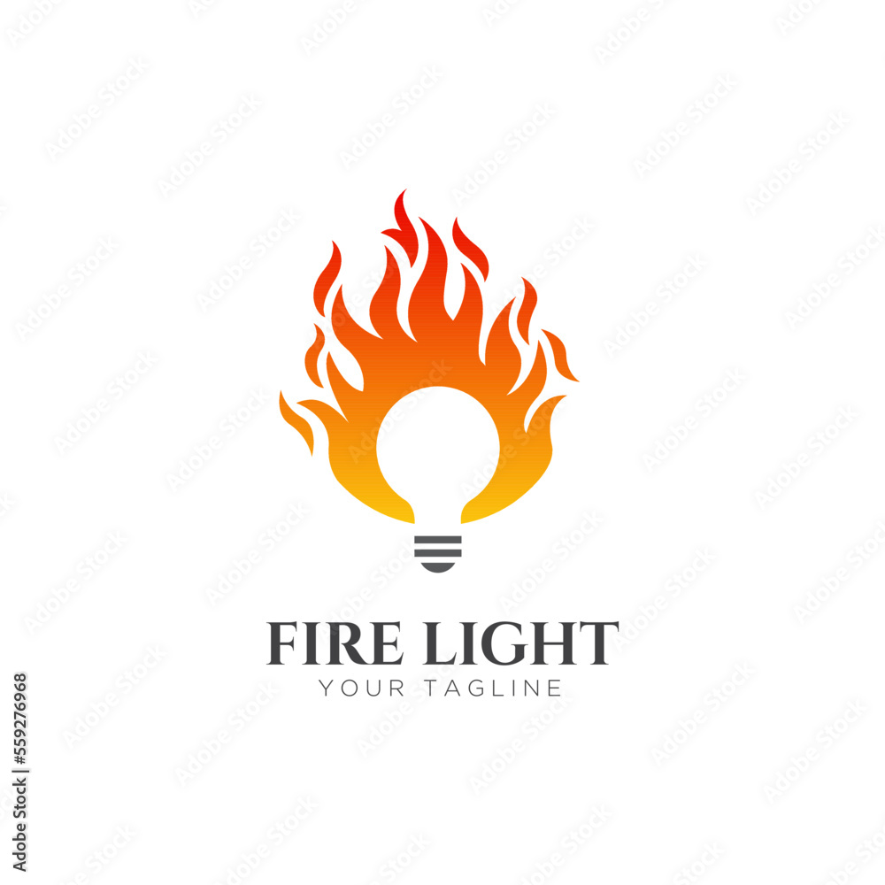3D fire gradient logo design, flame Stock Vector | Adobe Stock