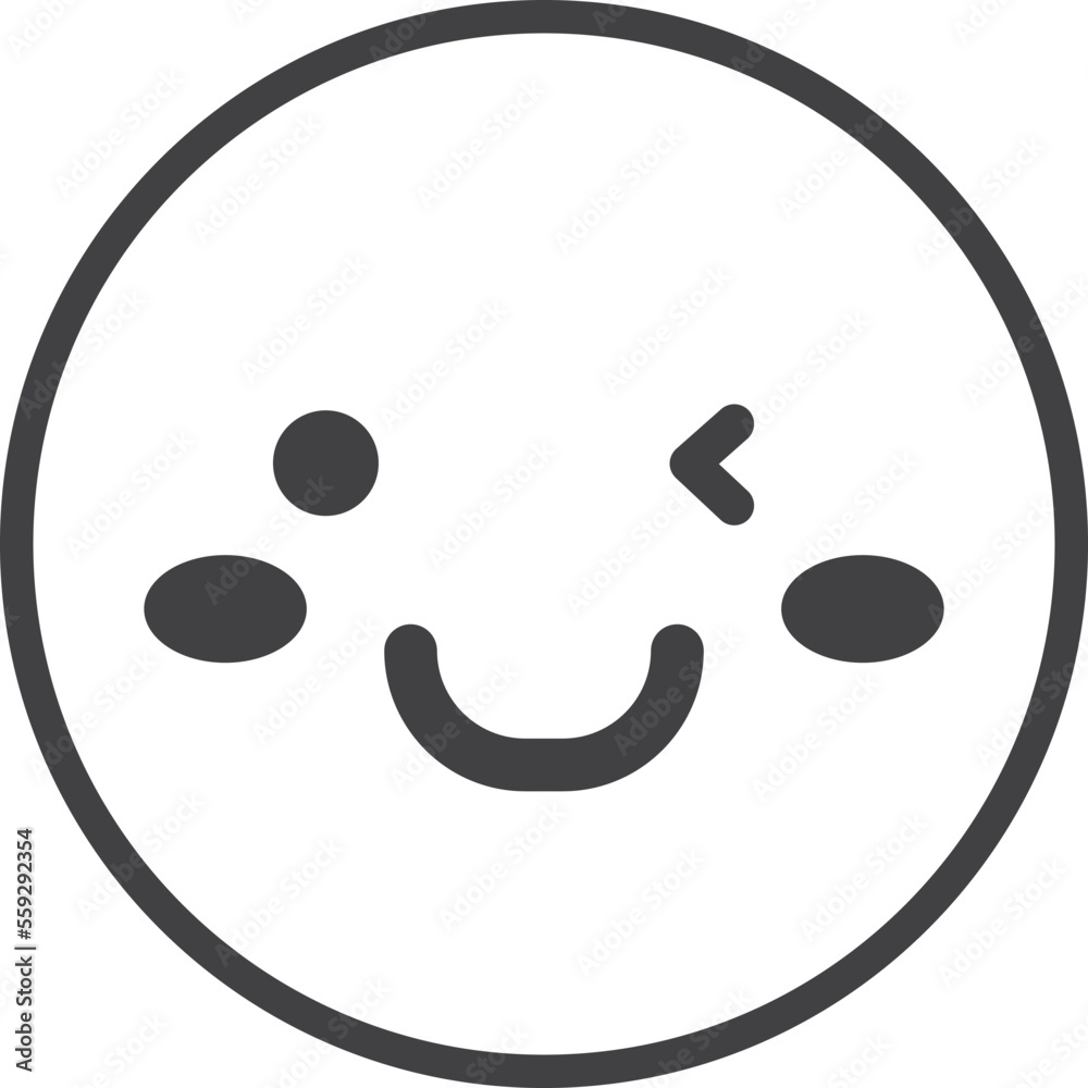 smiley face emoji illustration in minimal style Stock Vector | Adobe Stock