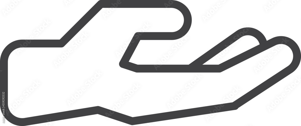 open hand illustration in minimal style Stock Vector | Adobe Stock