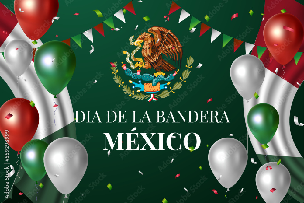 Mexico Flag Day Background. February 24. 24 de Febrero, Dia de la ...