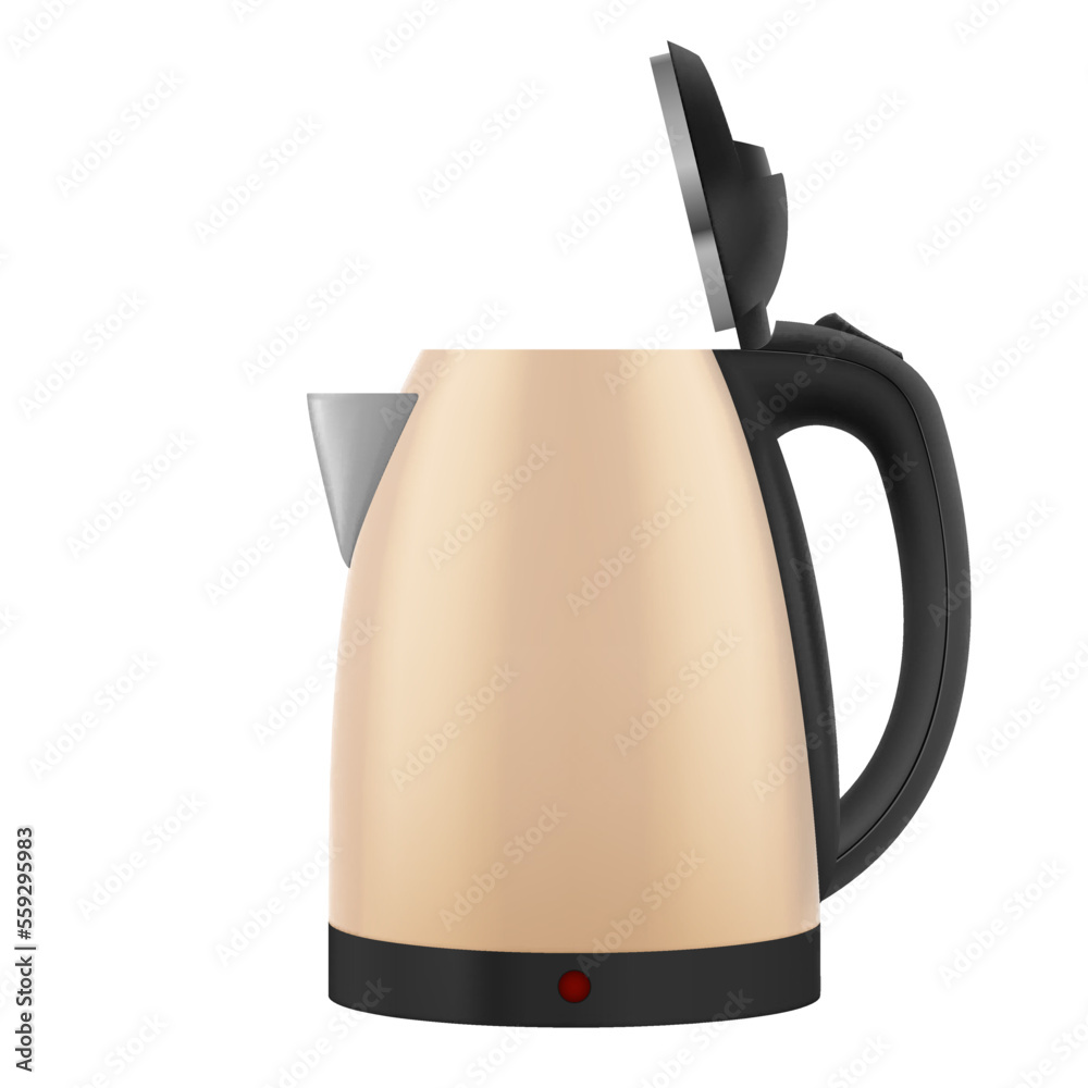 Household Electric Kettle with Open Lid. Realistic Kitchen Appliance to ...