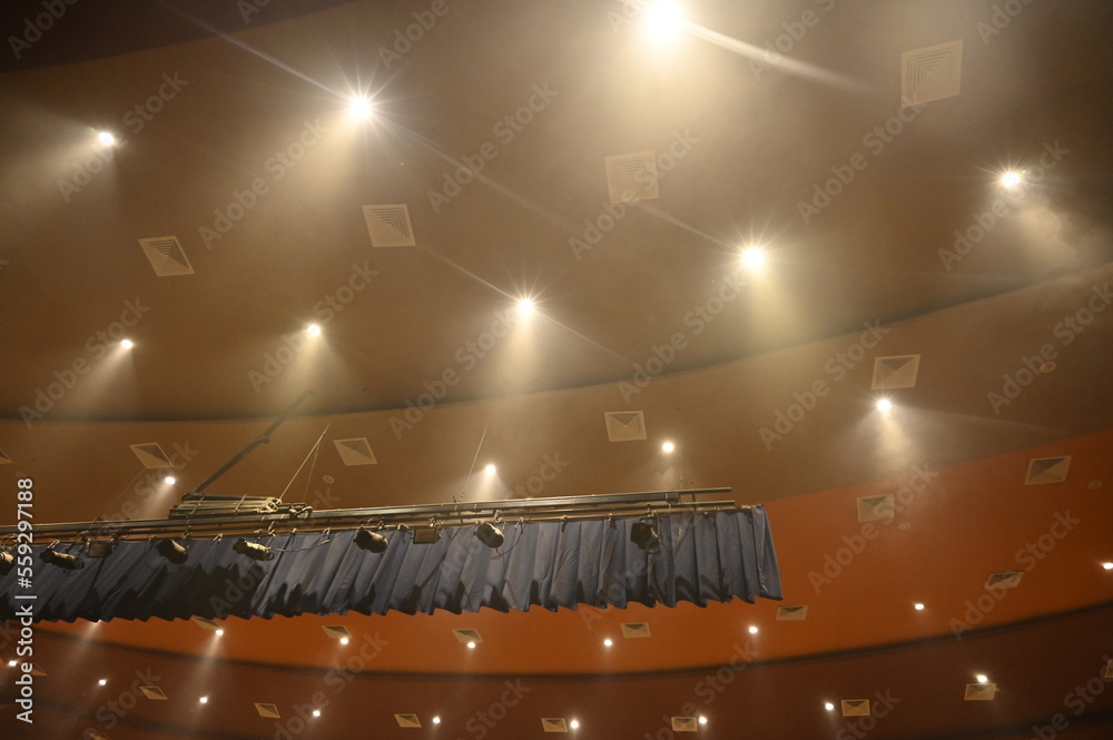 concert hall with spotlights. Stock Photo | Adobe Stock