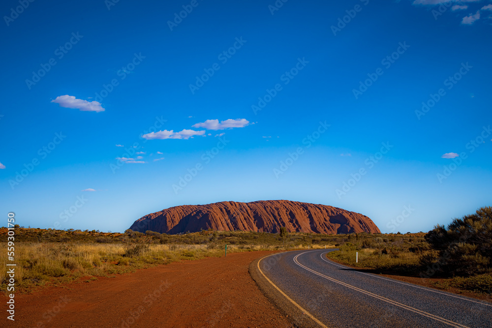 Outback, Australia - November 12, 2022: Road to the iconic landmark of ...