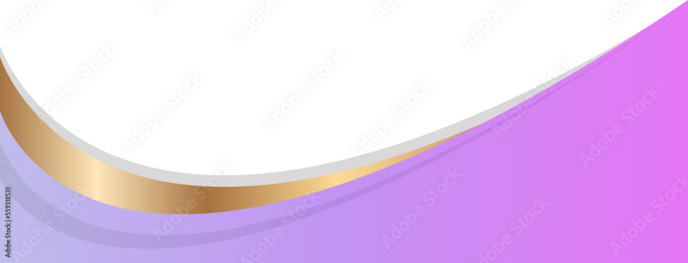 Purple curved gradient gold border header and footer Stock Vector ...