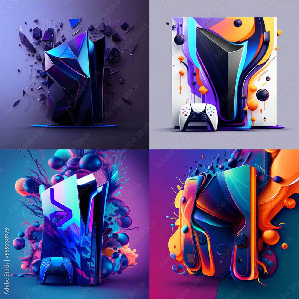 Ps5 gaming console Stock Illustration | Adobe Stock