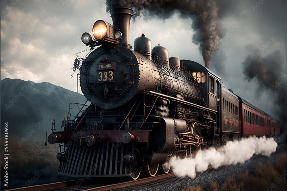 Good old steam train locomotive Stock Illustration | Adobe Stock
