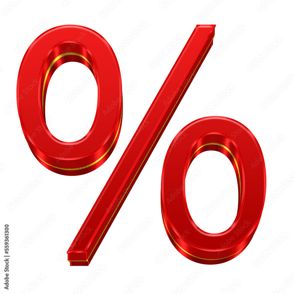 Red Gold 3D alphabet set, includes font or letters in uppercase and ...