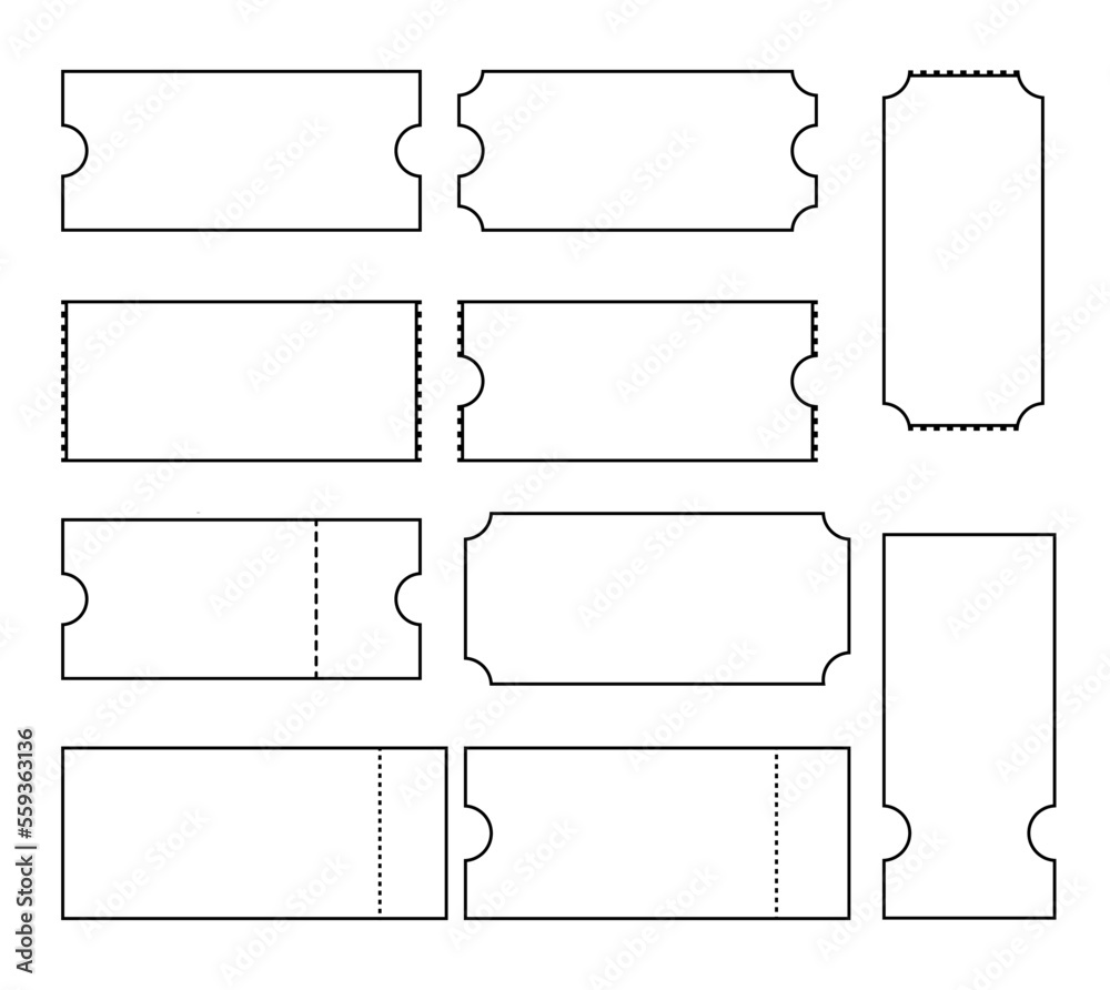 Set of ticket coupon template Stock Vector | Adobe Stock