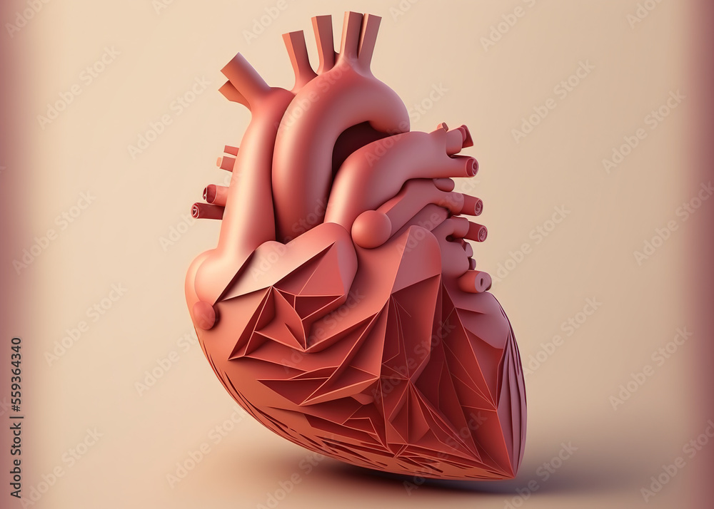 3d human heart model (ai generated) Stock Illustration | Adobe Stock