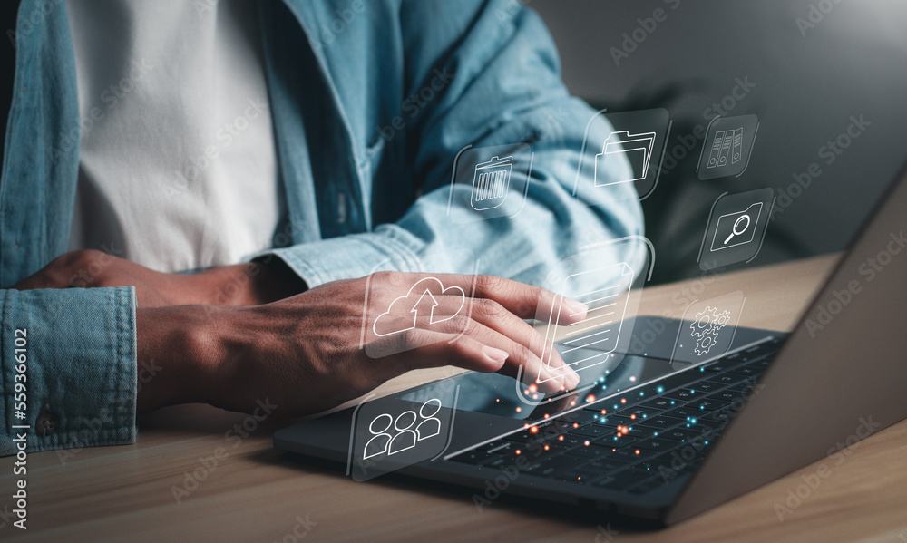 Document Management Concept Databases Searching And Managing Files Online Document Databases